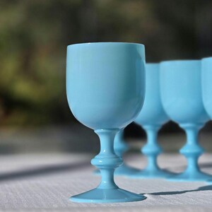 Portieux Vallerysthal Blue Opaline Water (or Wine) Goblets: Set of 8 (2 Sets Available) - Etsy
