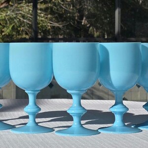 Portieux Vallerysthal Blue Opaline Water (or Wine) Goblets: Set of 8 (2 Sets Available) - Etsy