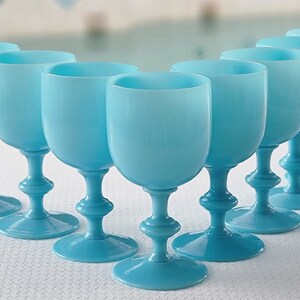 Portieux Vallerysthal Blue Opaline Water or Wine Goblets Set of 8 2 Sets Available - Etsy