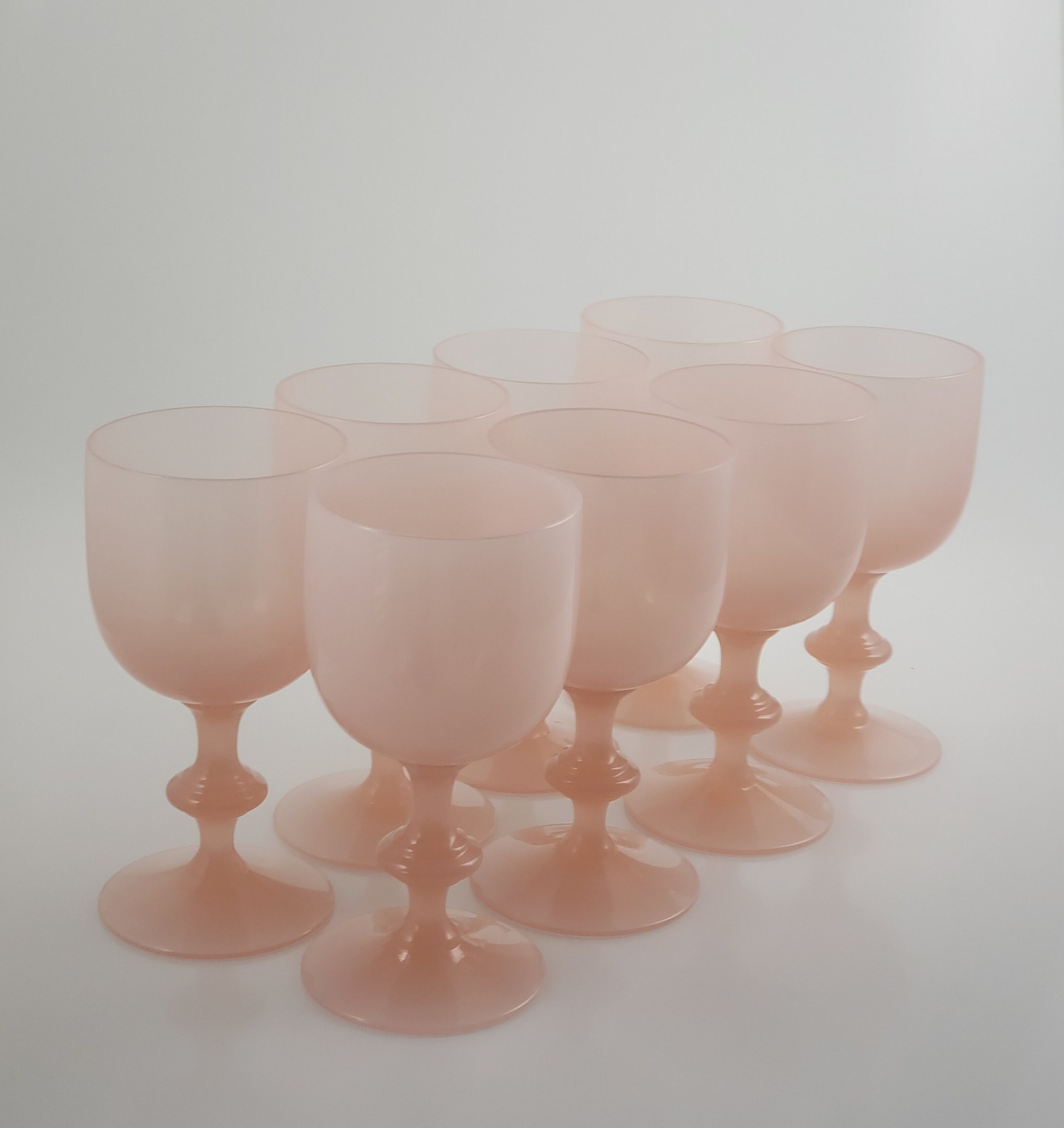 Portieux Vallerysthal Soft Pink Opaline Water or Wine Goblets - Etsy