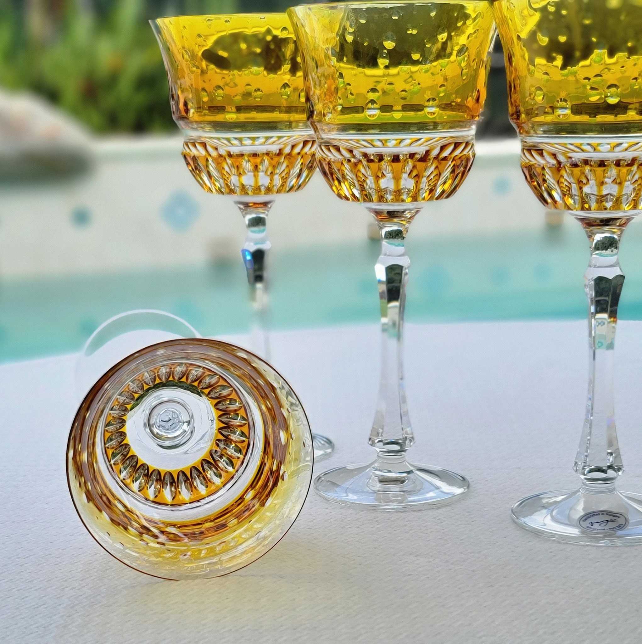 Varga Aurora Amber Water Goblets Set of 6 - Etsy