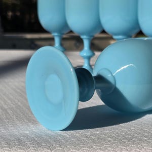 Portieux Vallerysthal Blue Opaline Water (or Wine) Goblets - Set of 8 (2 Sets Available) - Etsy