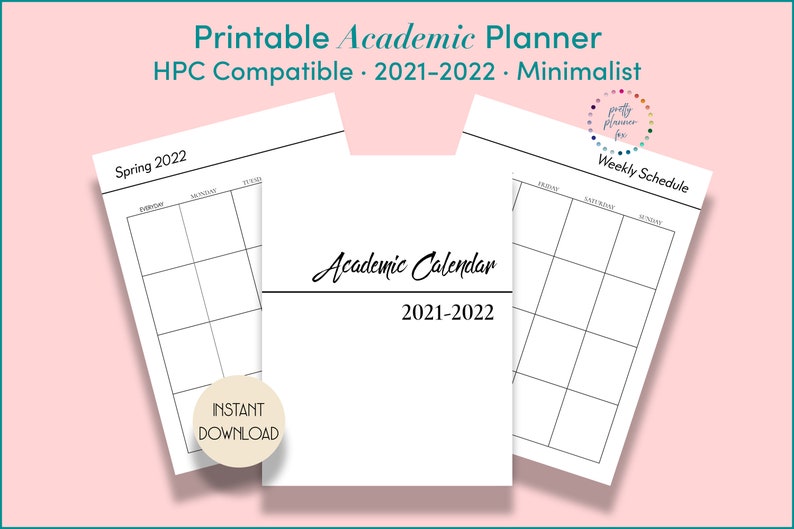 Academic Planner 2021-2022 Printable Happy Planner Classic Hpc - Etsy