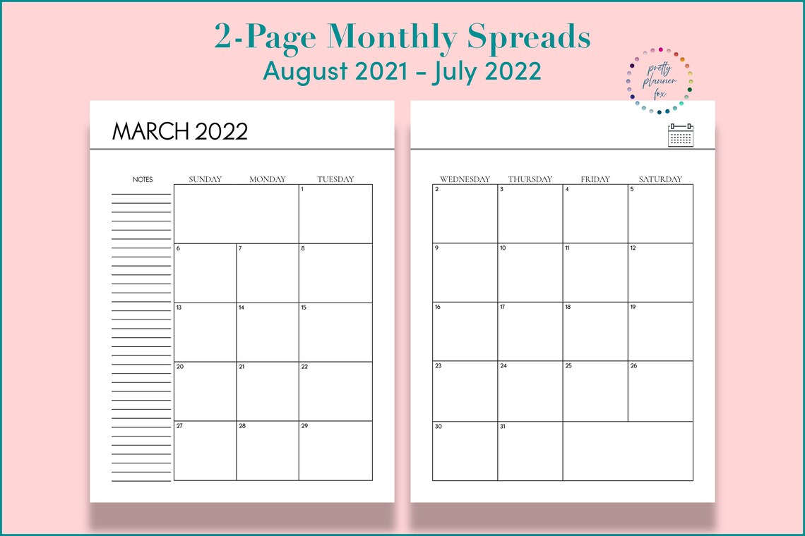 Academic Planner 2021-2022 Printable Happy Planner Classic Hpc - Etsy