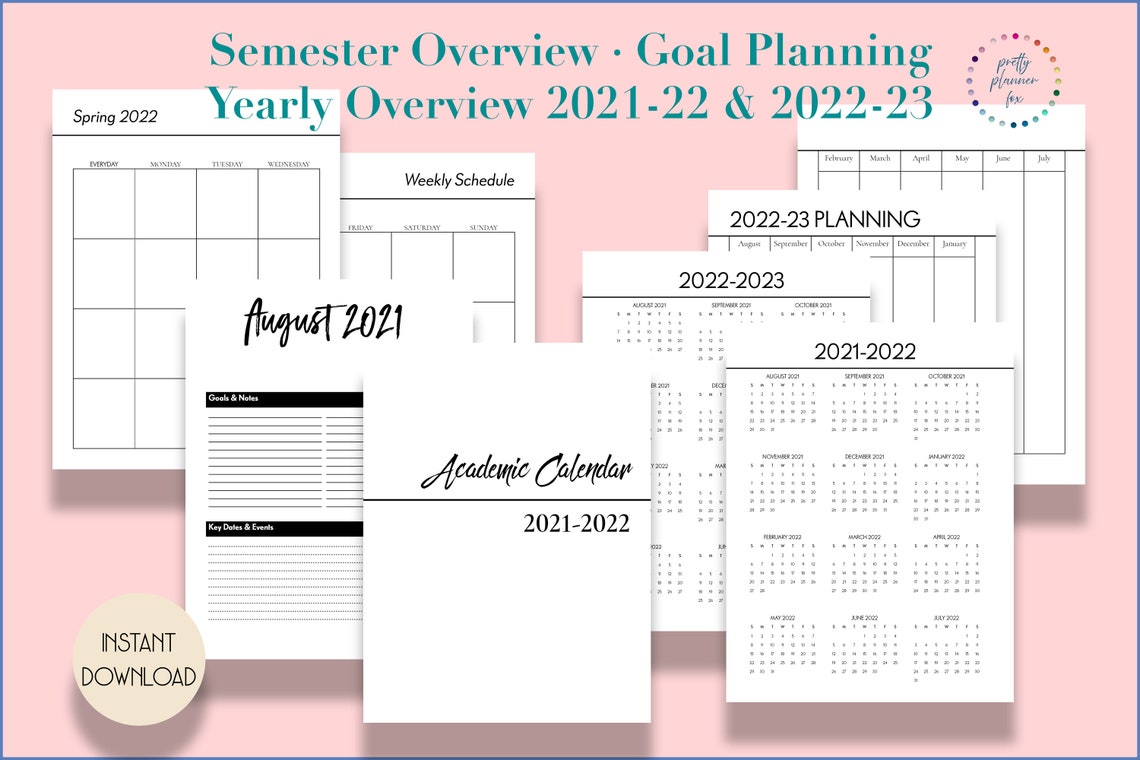 Academic Planner 2021-2022 Printable Happy Planner Classic Hpc - Etsy