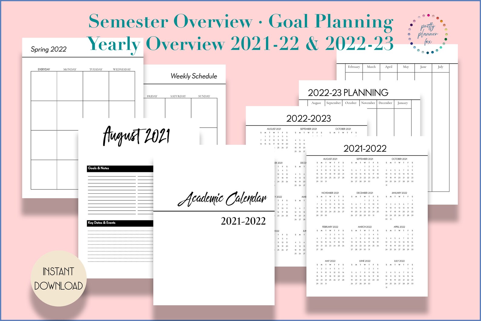 Academic Planner 2021-2022 Printable Happy Planner Classic Hpc - Etsy