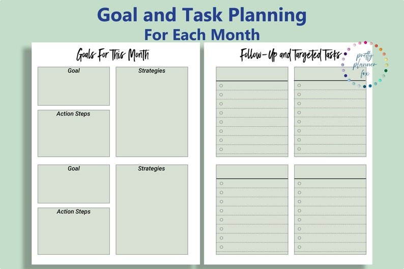 2023 Printable Planner Monthly Weekly Goal-setting - Etsy