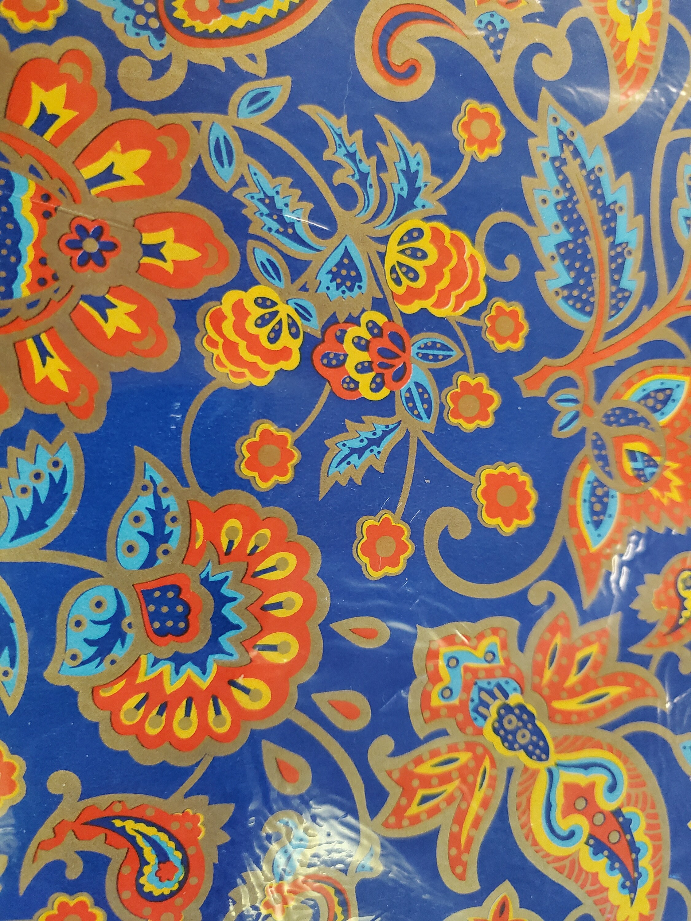 Vintage 1970s 1980s American Greetings Wrapping Paper Paisley Flowers 2 ...