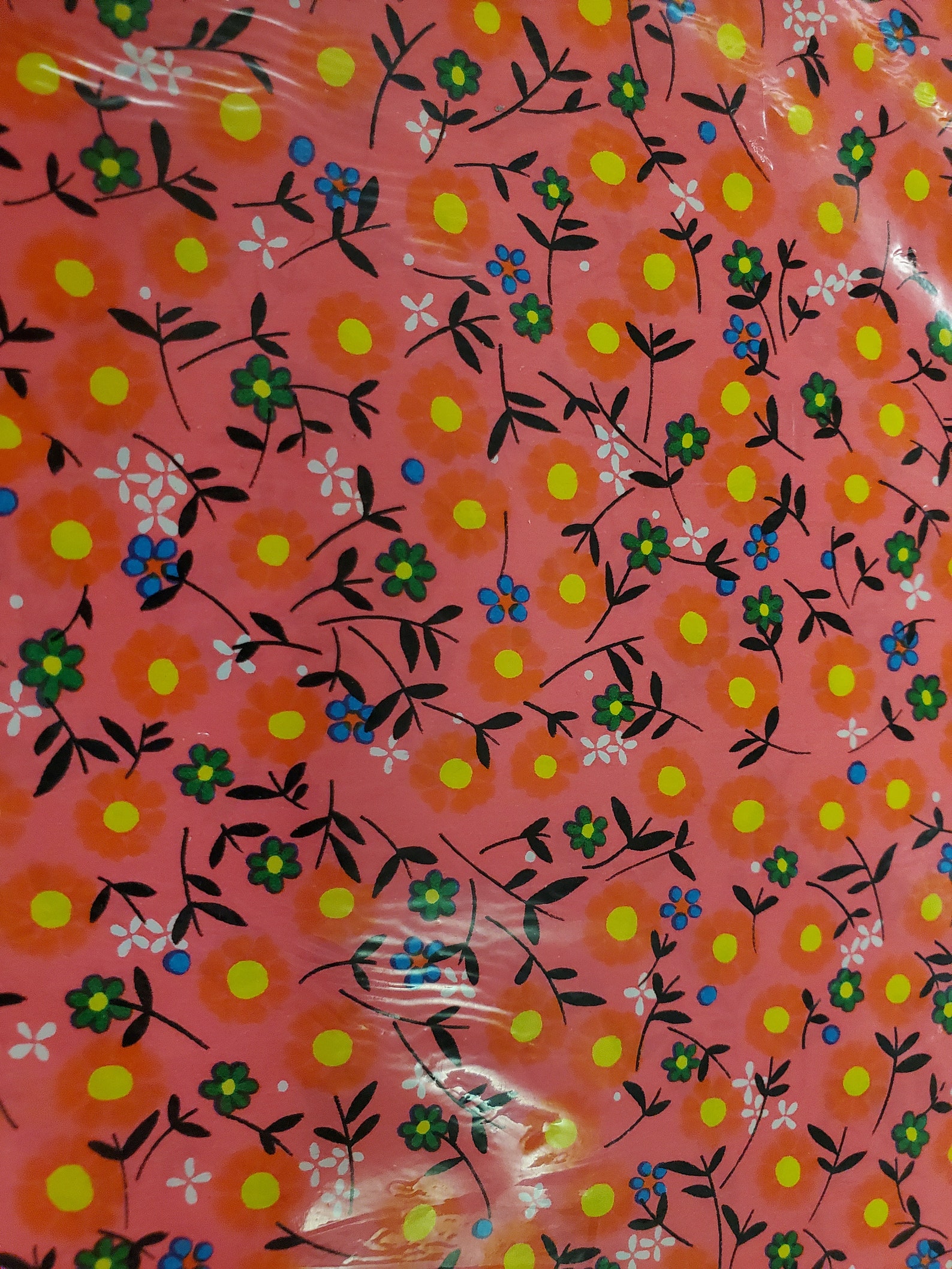 Vintage 1970s 1980s American Greetings Wrapping Paper Florescent Pink ...