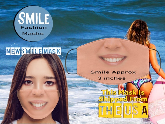 Smile Face Mask Mask With A Smile Breathable Face Mask | Etsy