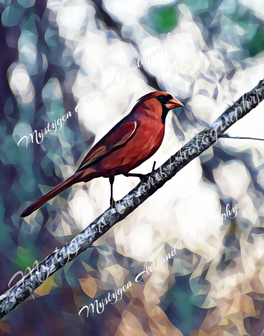 Cardinal on 11 X 14 Metal With Float Mount for Hanging. - Etsy
