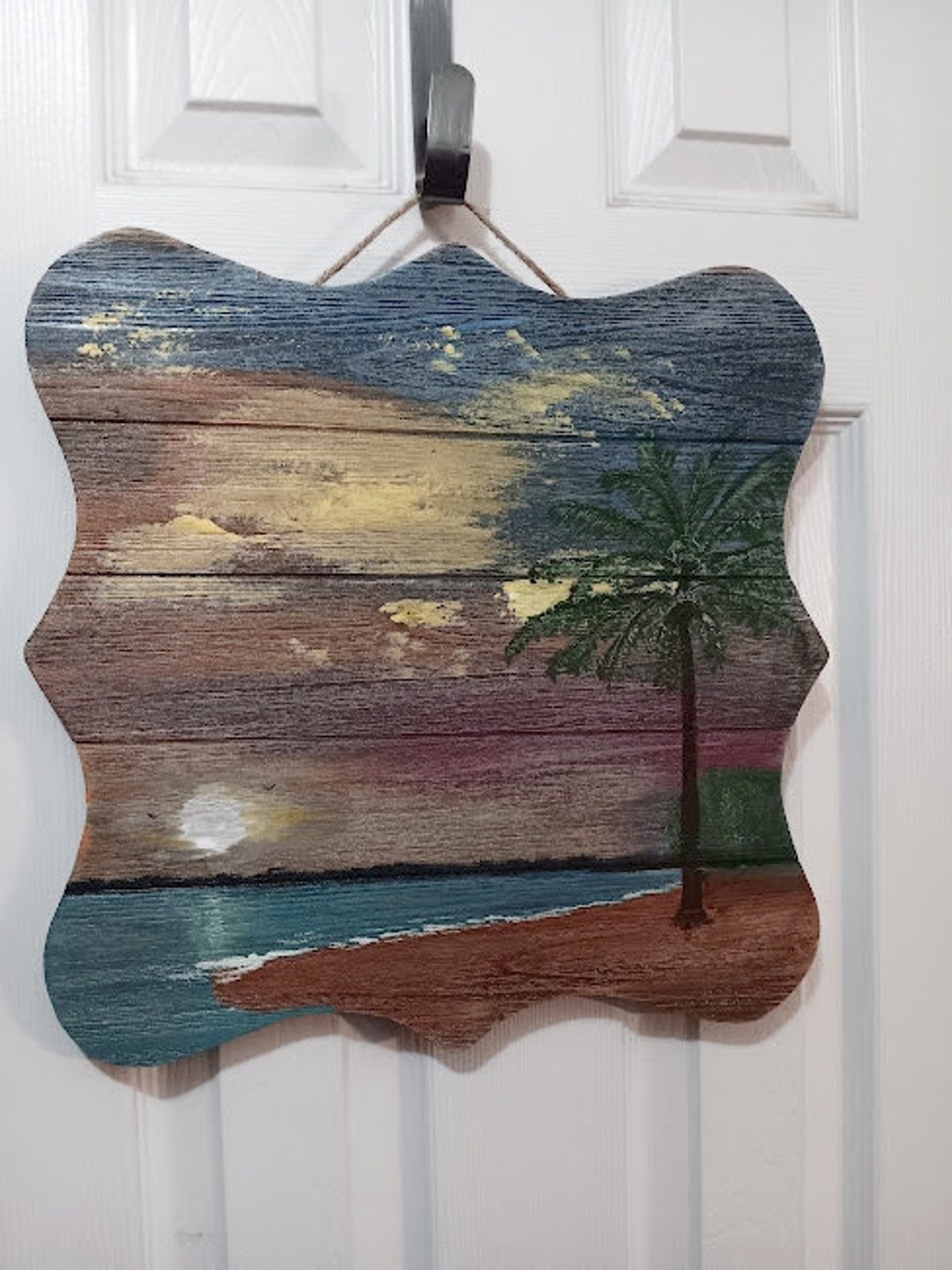 Acrylic Ocean and Beach Scene on Wood Panel 15 X 15 - Etsy