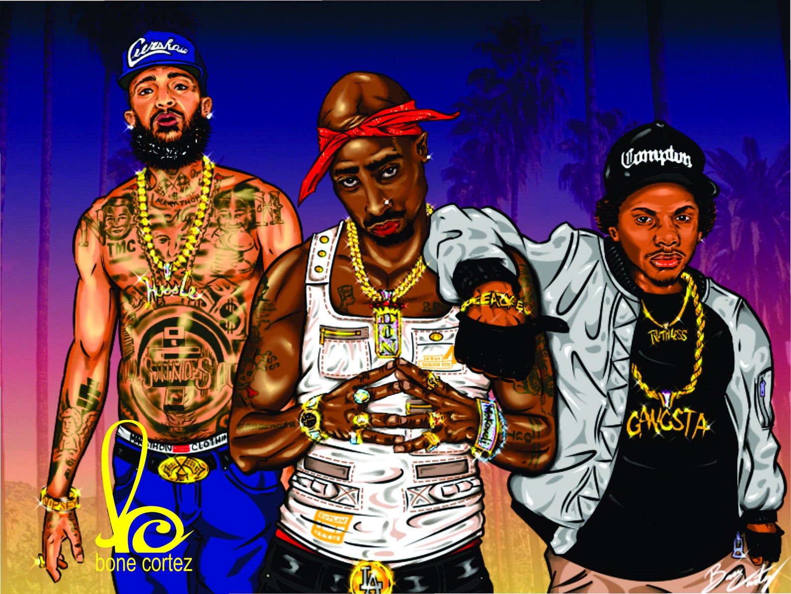 Nipsey Hussle 2pac Eazy-e 24 X 36 Poster - Etsy