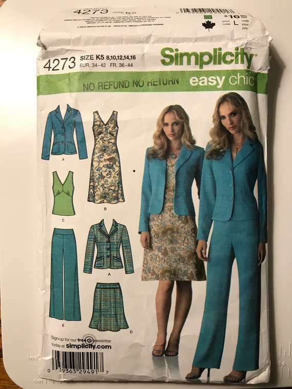 Simplicity 4273 / Sewing Pattern / Miss and Miss Petite - Etsy