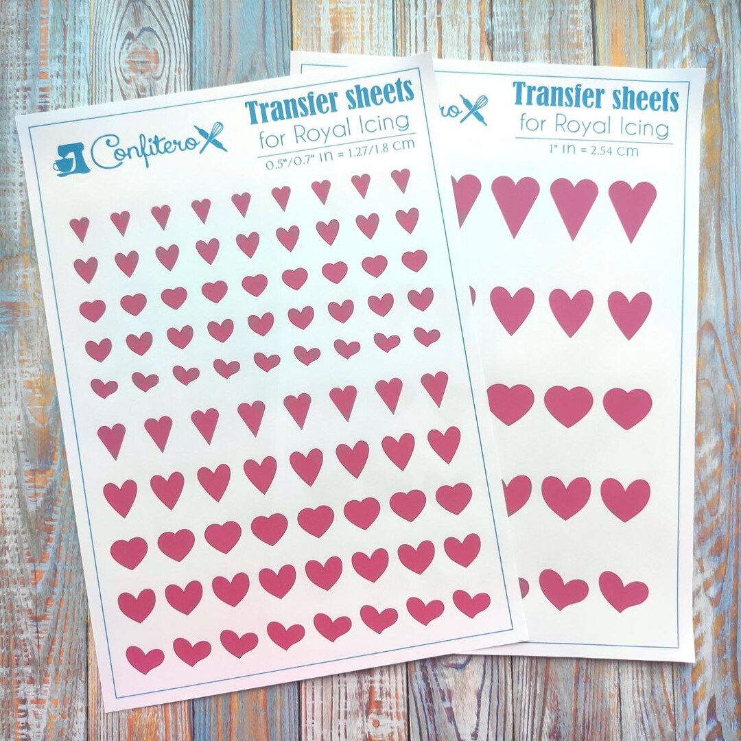 Instant Download Royal Icing Hearts Transfer Sheet Printable - Etsy