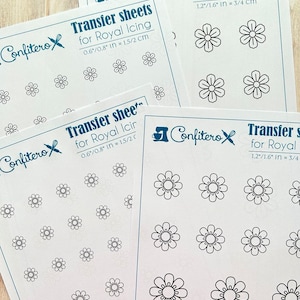 Instant Download Royal Icing Flower Transfer Sheet , Printable Icing ...