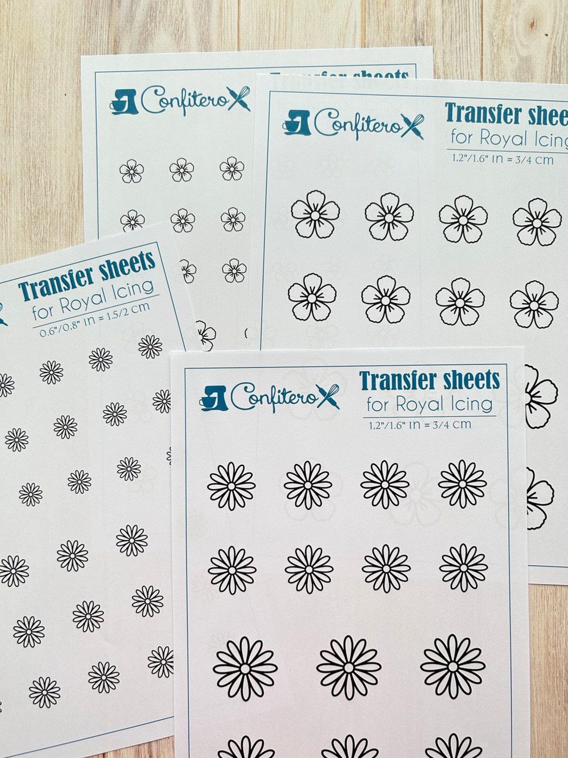 Instant Download Royal Icing Flower Transfer Sheet , Printable Icing ...