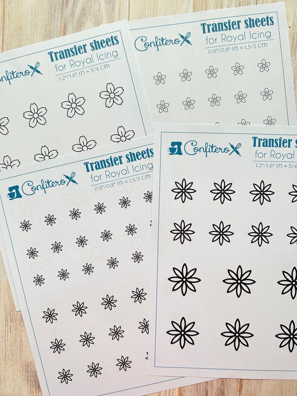 Instant Download Royal Icing Flower Transfer Sheet , Printable Icing ...