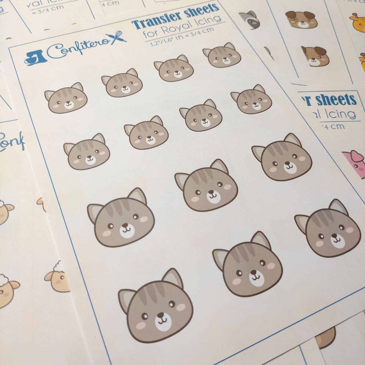 Instant Download Royal Icing Animals Zoo Transfer Sheet , Printable ...