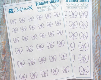 Bow Royal Icing Transfer - Etsy