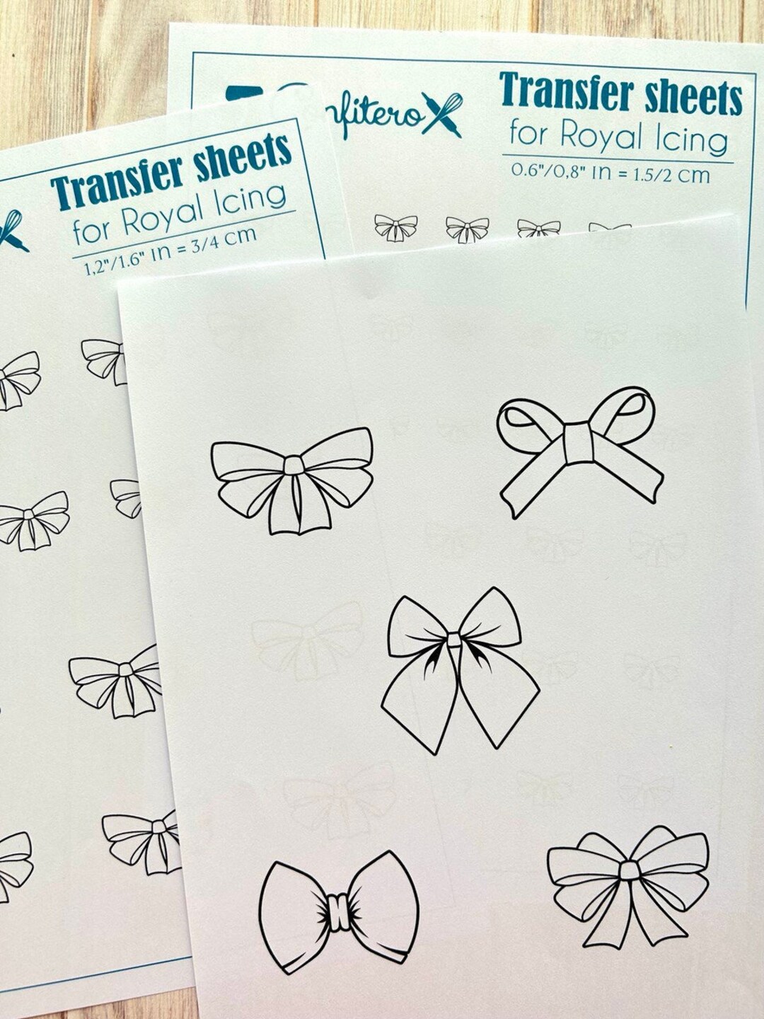 Instant Download Royal Icing Bow Transfer Sheet , Printable Icing ...
