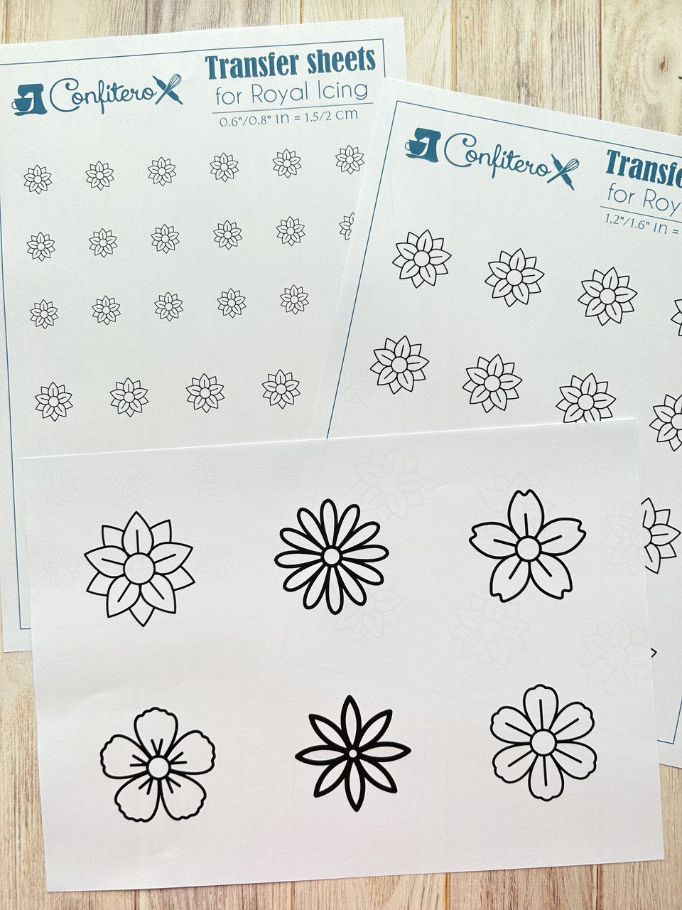 Instant Download Royal Icing Flower Transfer Sheet , Printable Icing ...