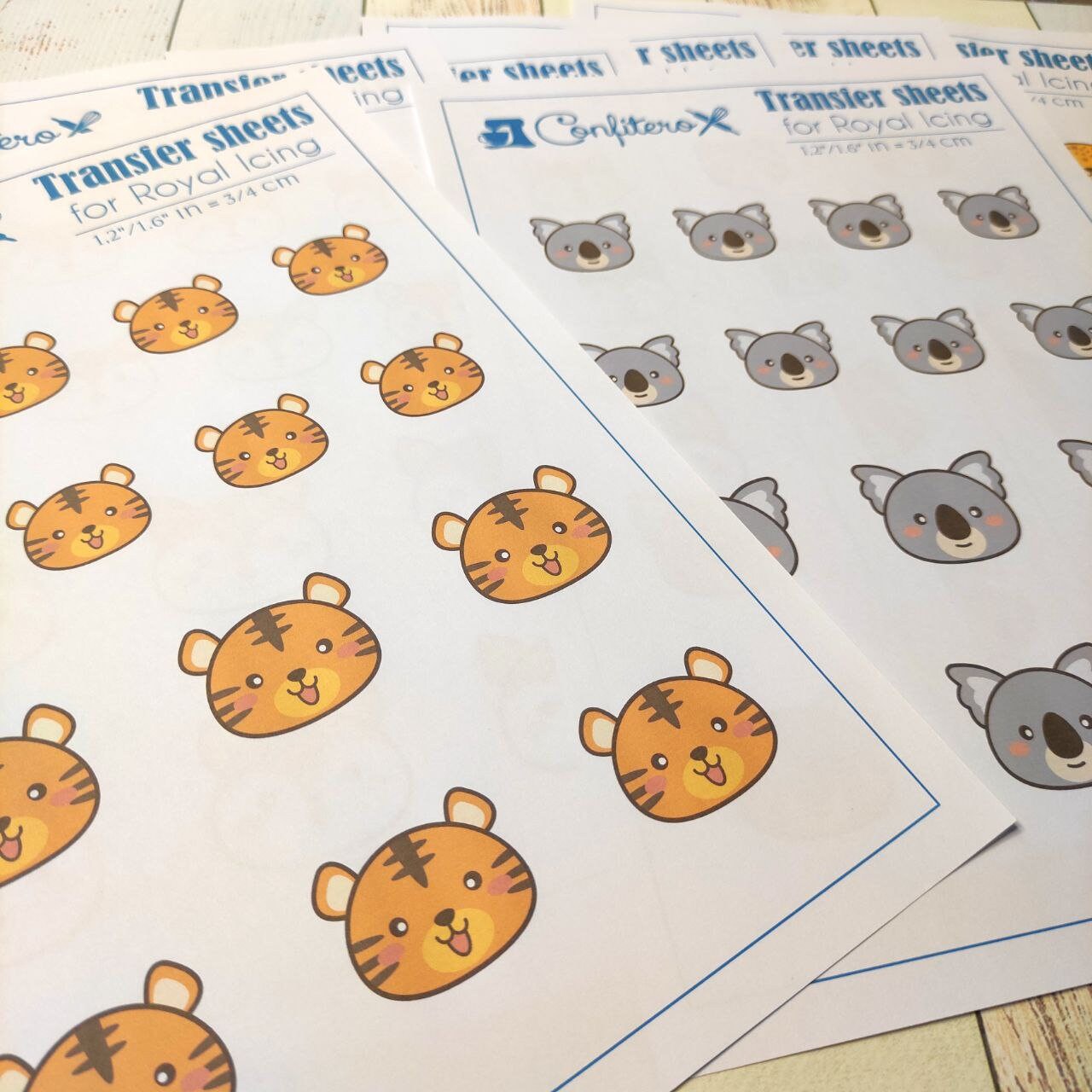 Instant Download Royal Icing Animals Zoo Transfer Sheet , Printable ...