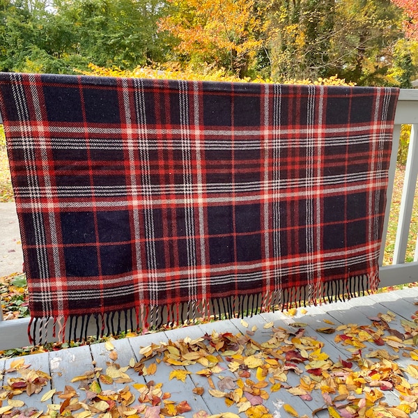 Red Plaid Blanket - Etsy
