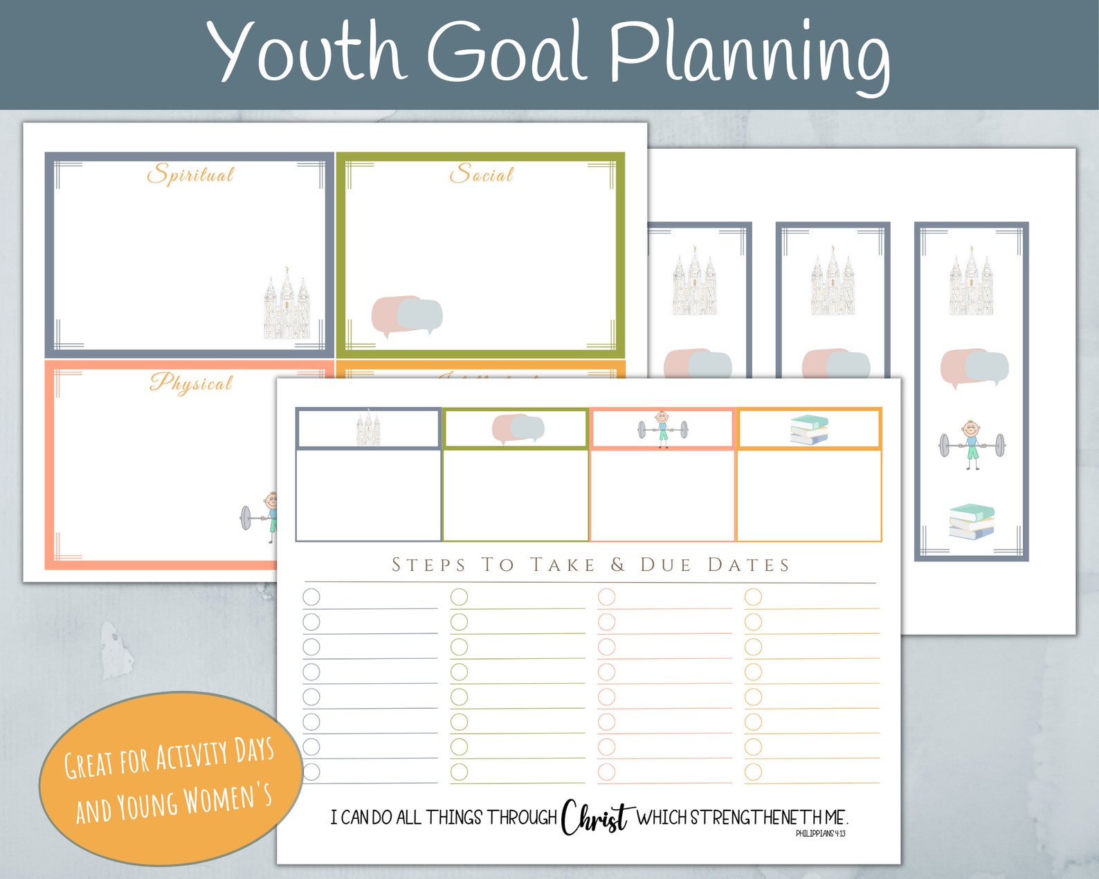 2023 LDS Youth Goals Printable, Young Men's Activity, Women's Activity ...
