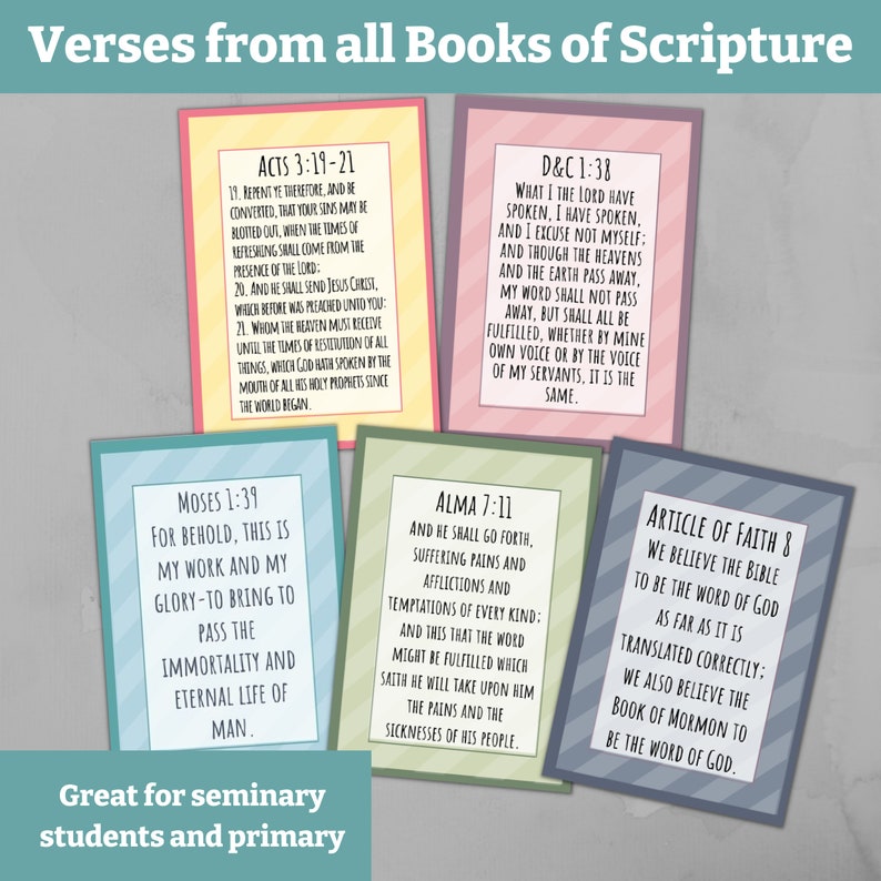 LDS Doctrinal Mastery Scripture Cards: Old & New Testament (printable ...