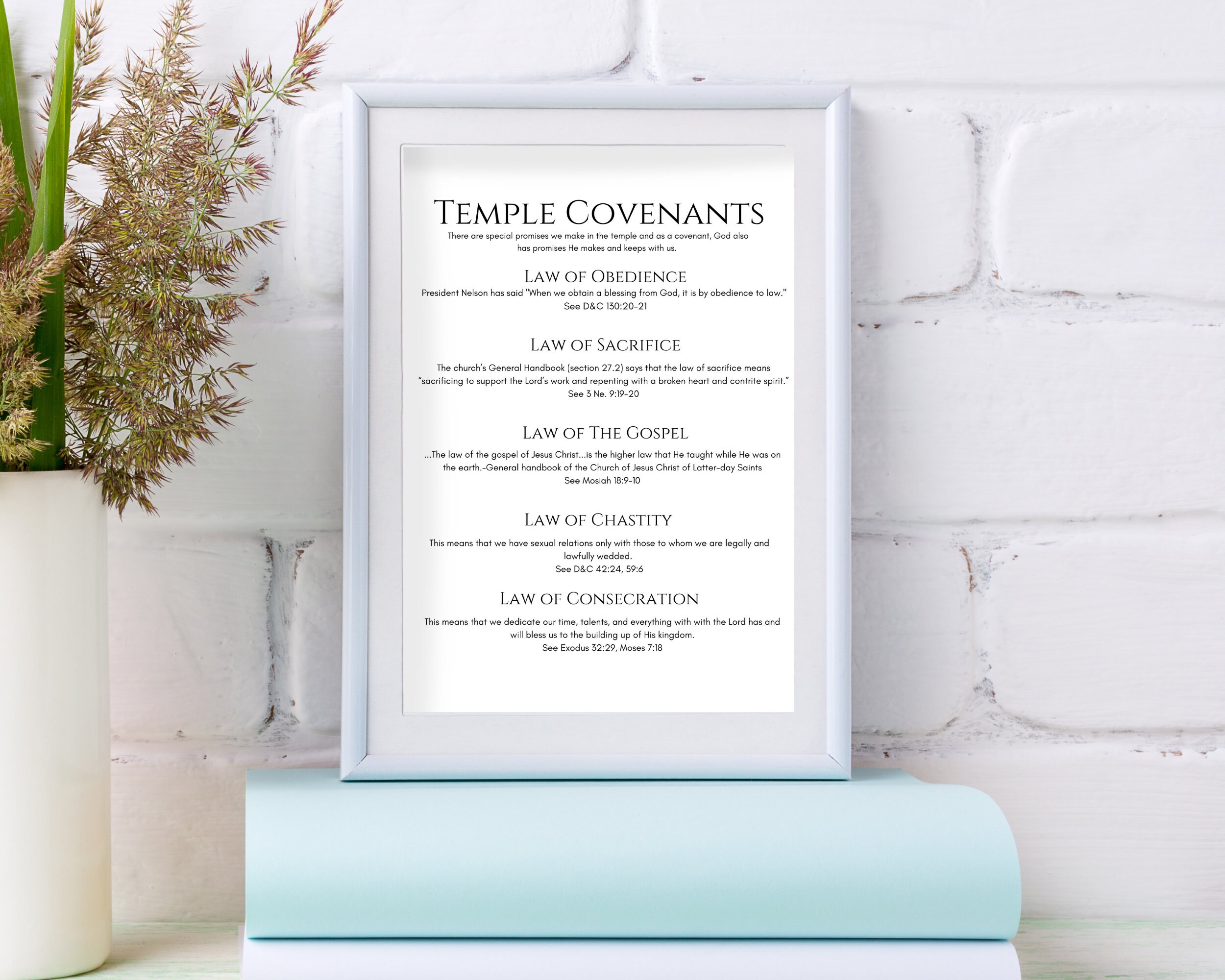 LDS Temple Covenants Wall Art Home Decor Printable, Latter-day Saint ...
