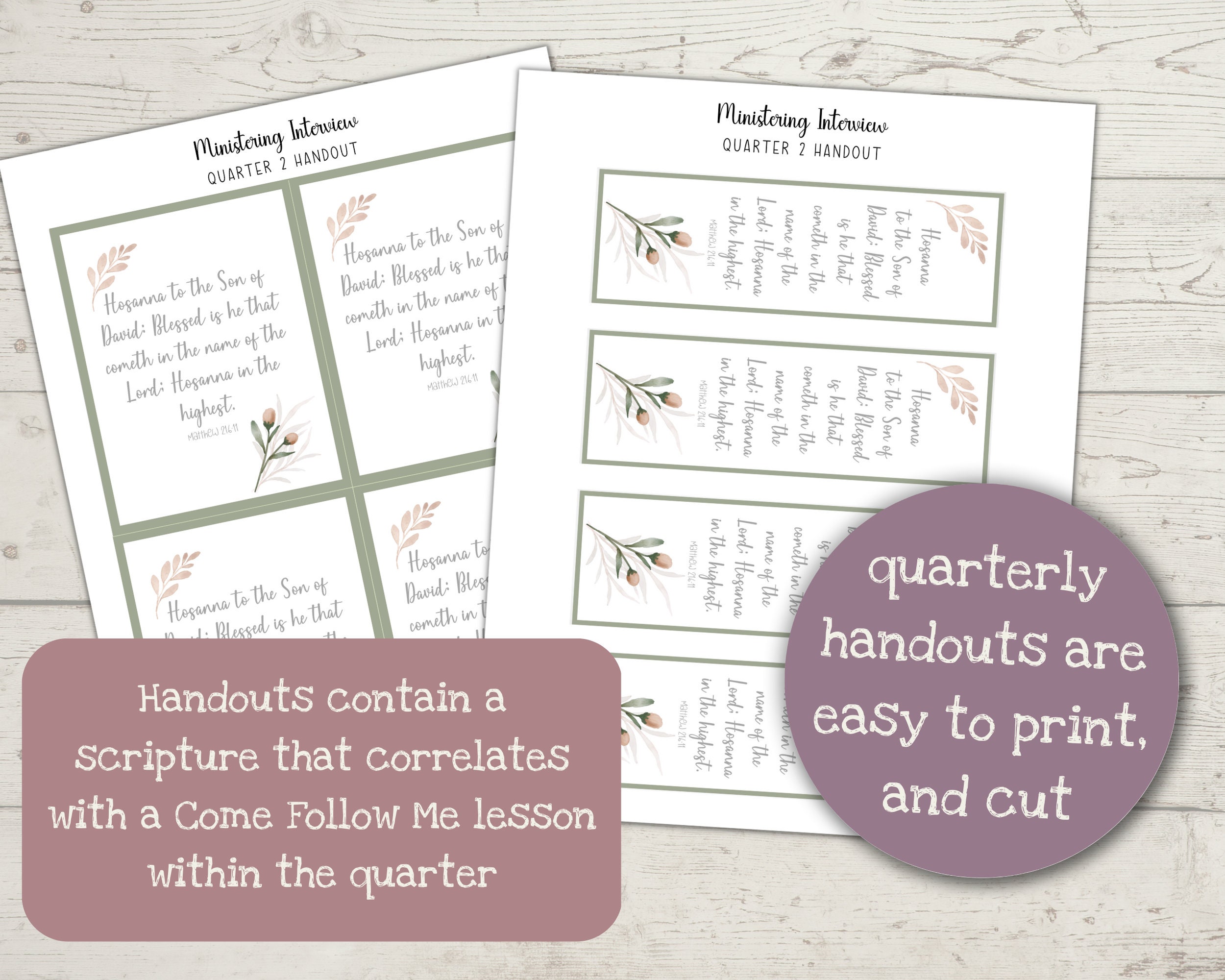 LDS Scripture Handouts 2023 Relief Society Gift, Young Women Gift, New ...