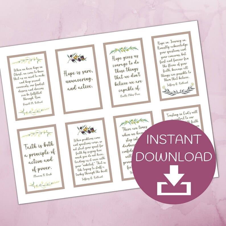 Faith Cards, Quote and Scripture Cards, Church of Jesus Christ, LDS ...