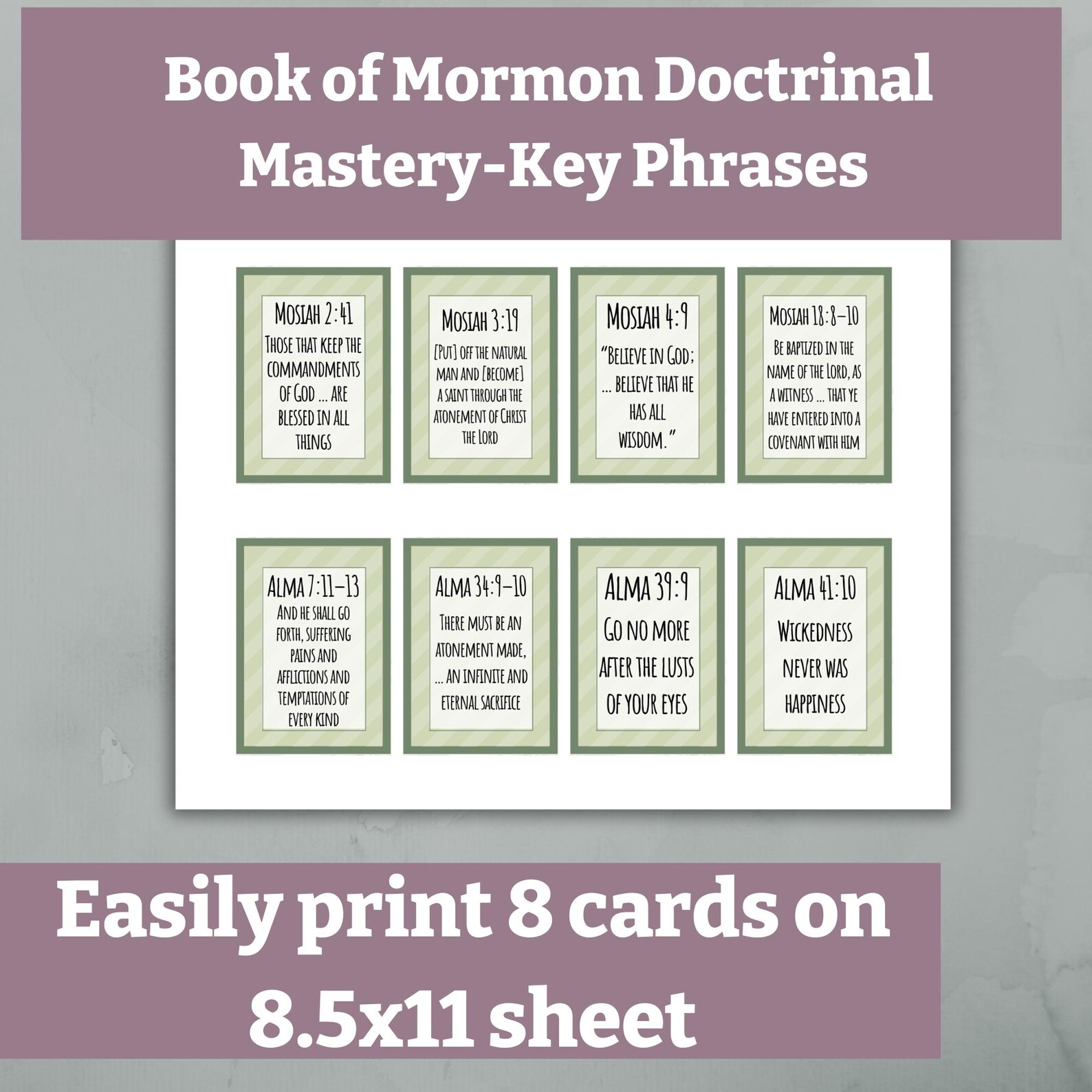 Updated 2024 LDS Doctrinal Mastery Cards Book of Mormon, LDS Seminary ...