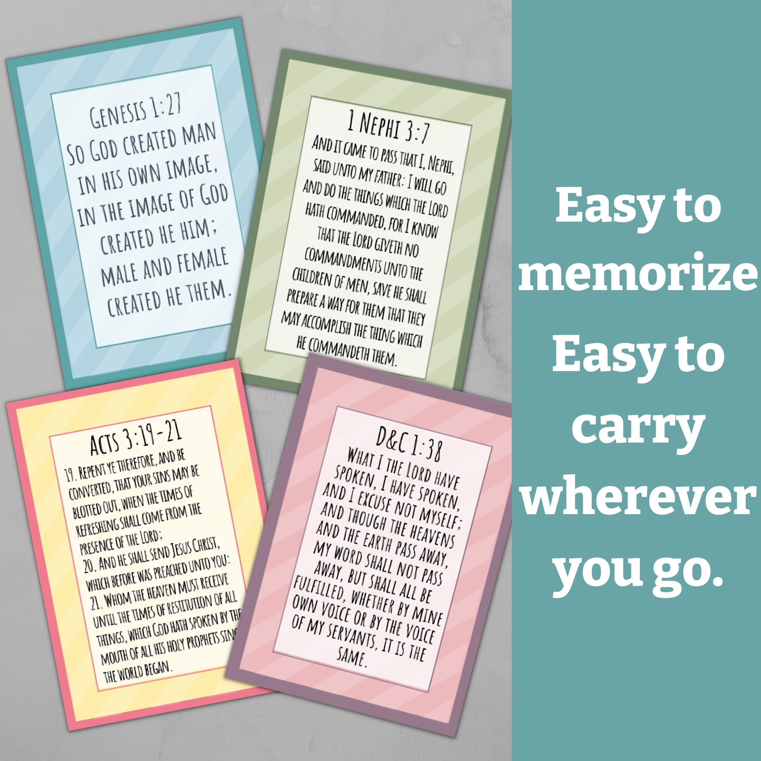 LDS Doctrinal Mastery Scripture Cards: Old & New Testament (printable ...