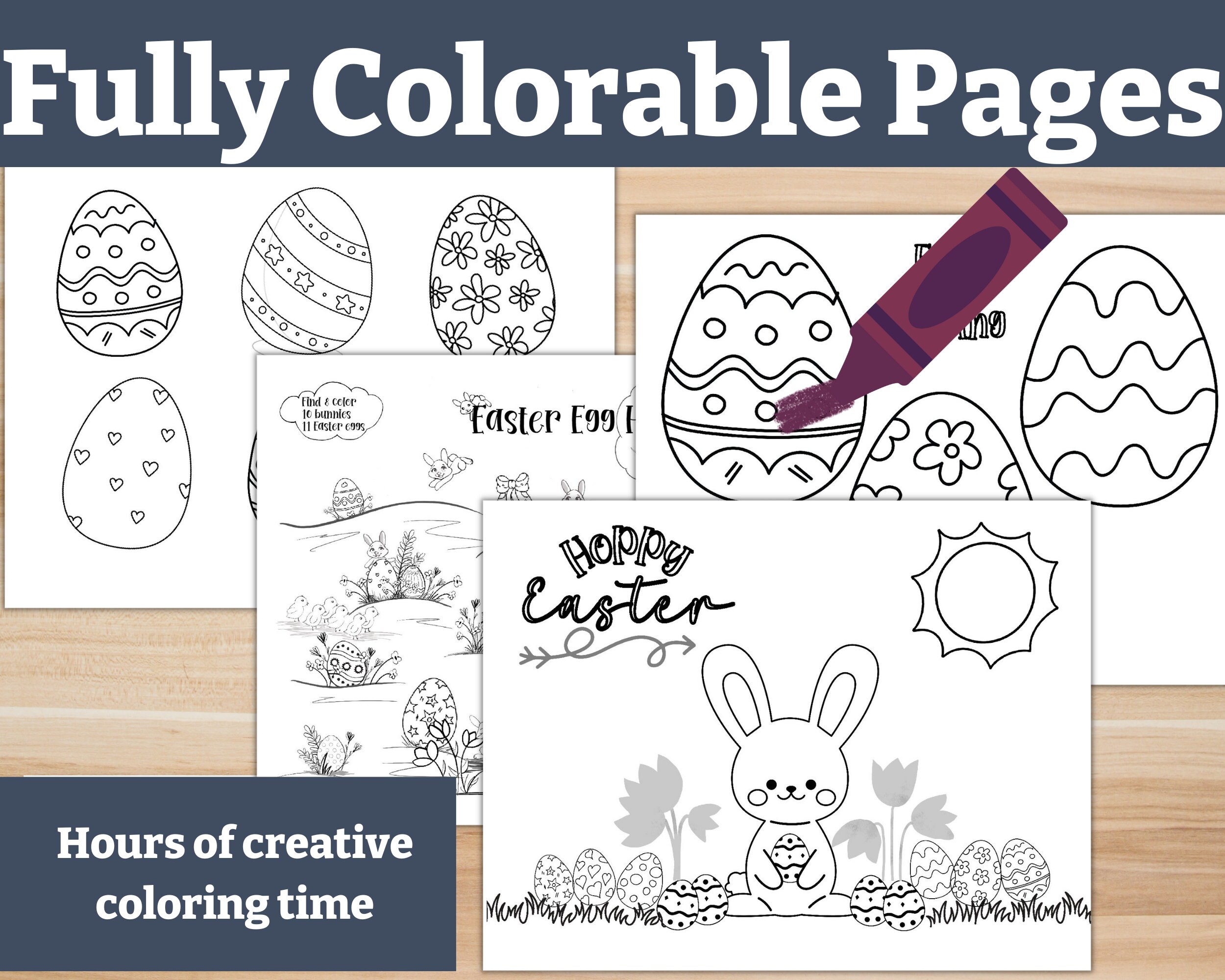 Easter 8 Coloring Pages Printable, Easter Activities for Kids, Coloring ...