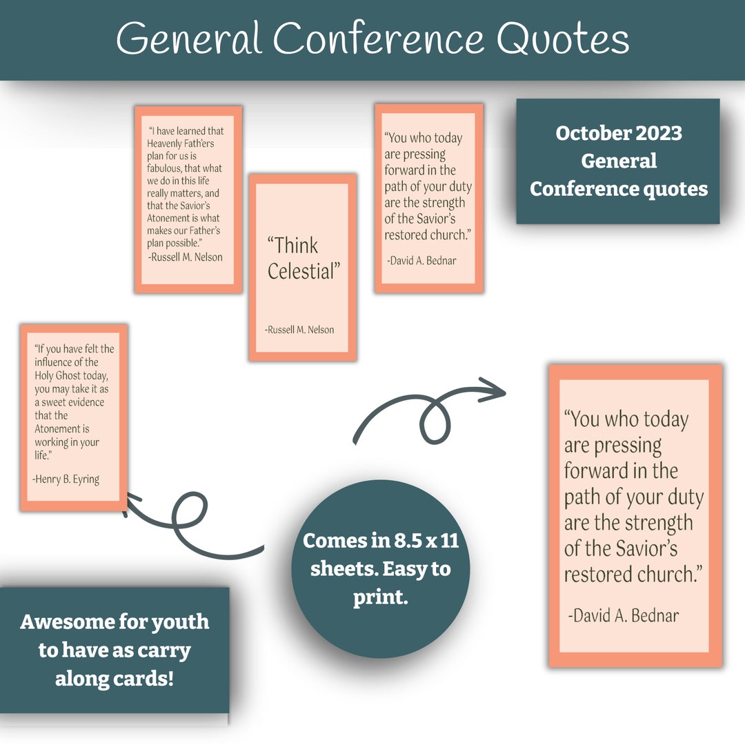 October 2023 General Conference Quotes: LDS Printable Cards (PDF) - Etsy