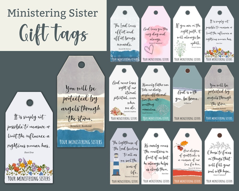 LDS Ministering Gift Tags Ministering Sister Relief Society - Etsy