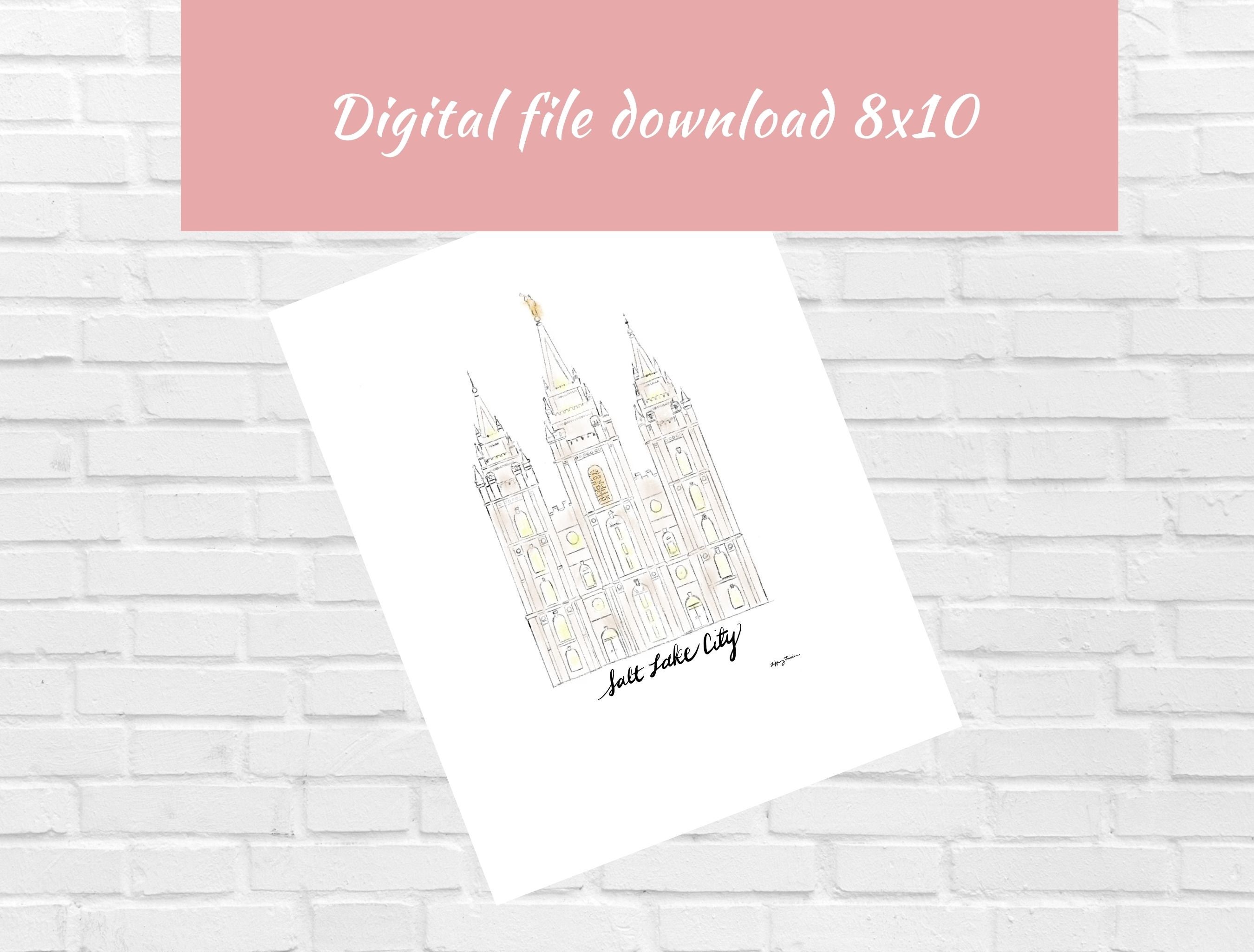Salt Lake City Temple Digital Download - Etsy