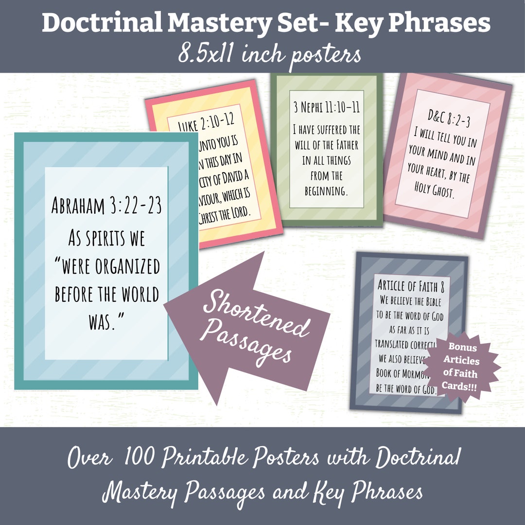 8.5x11 LDS Doctrinal Mastery Posters Scripture Passages and Key ...