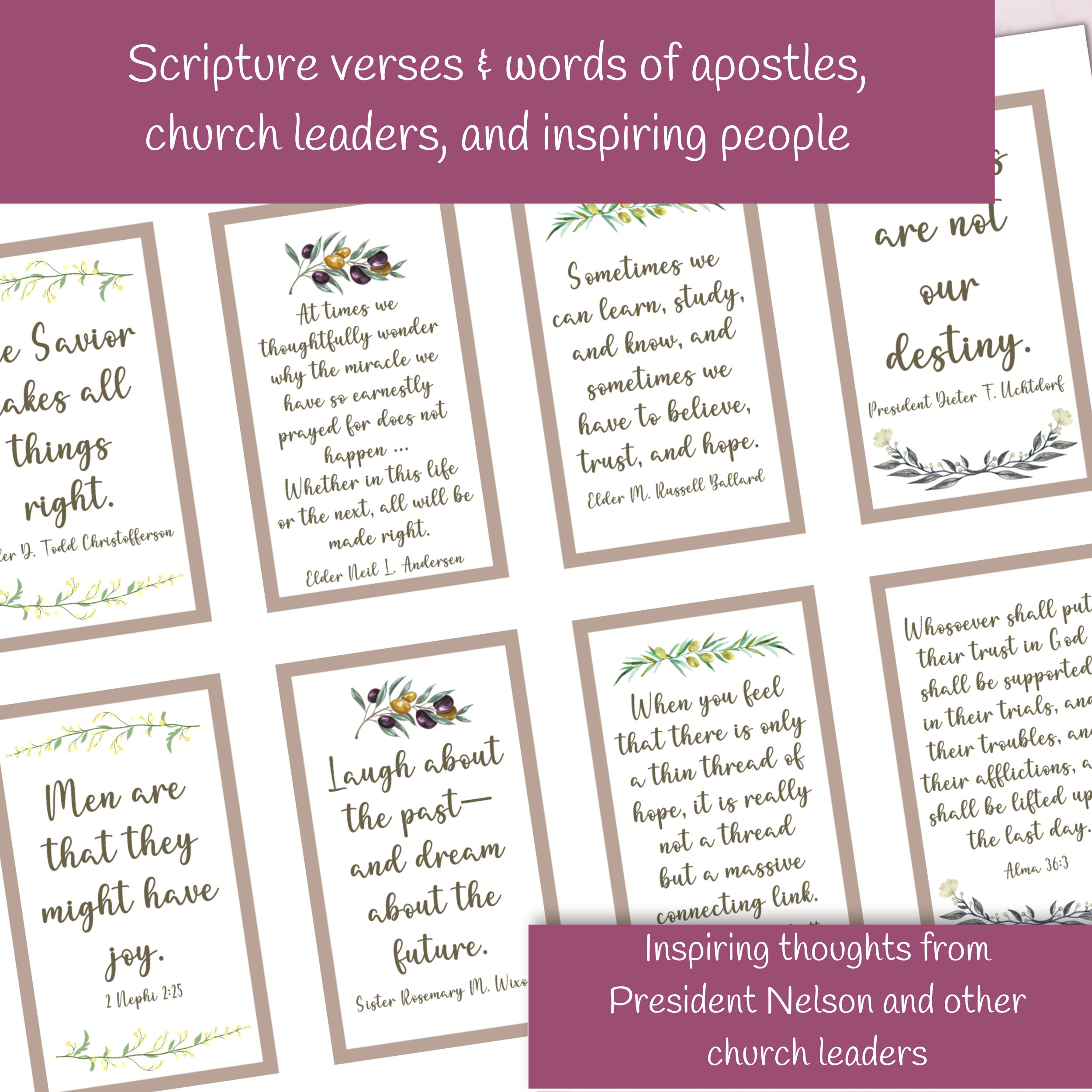 Faith Cards, Quote and Scripture Cards, Church of Jesus Christ, LDS ...