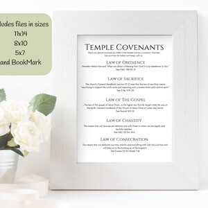 LDS Temple Covenants Wall Art Home Decor Printable, Latter-day Saint ...