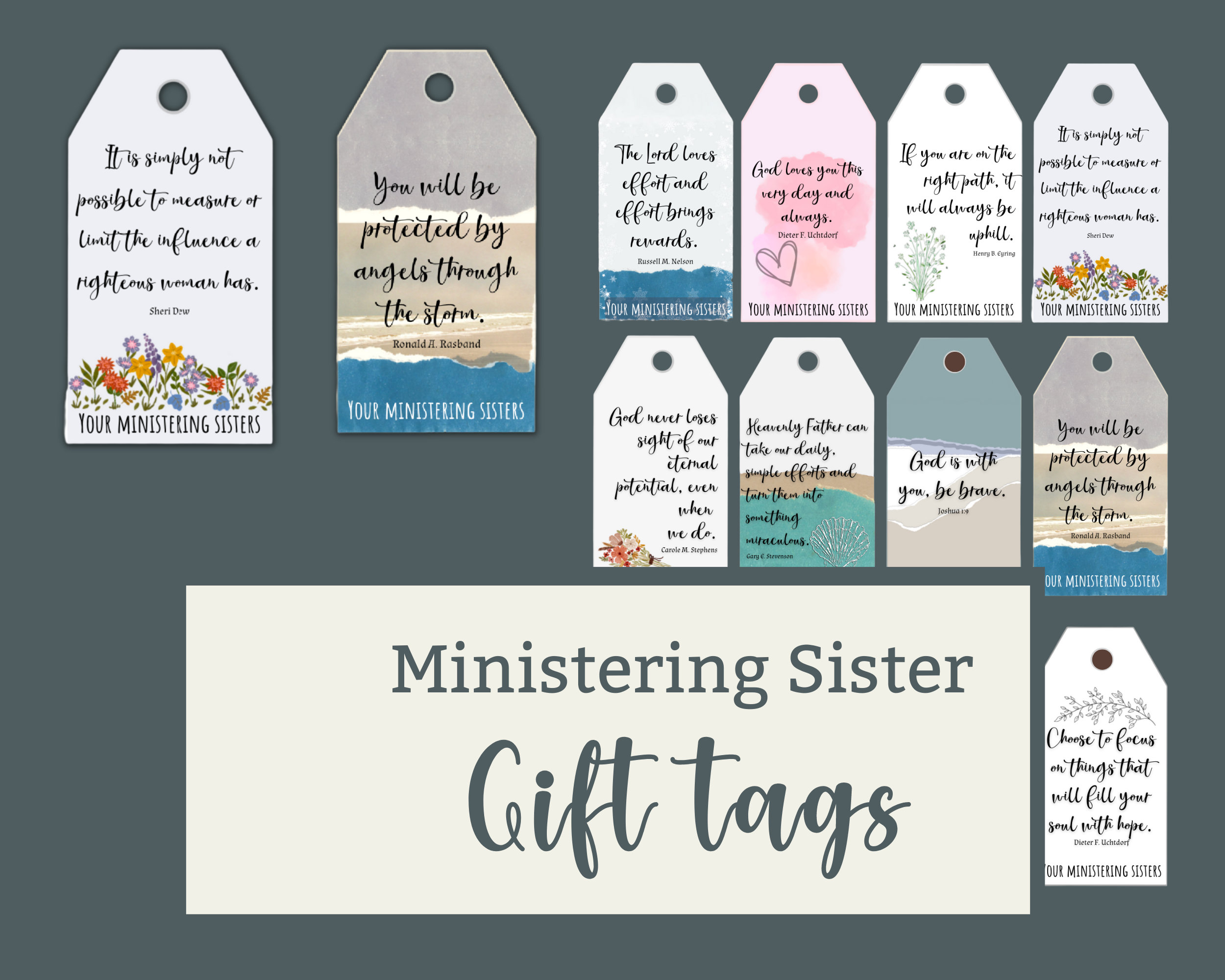 LDS Ministering Gift Tags Ministering Sister Relief Society - Etsy