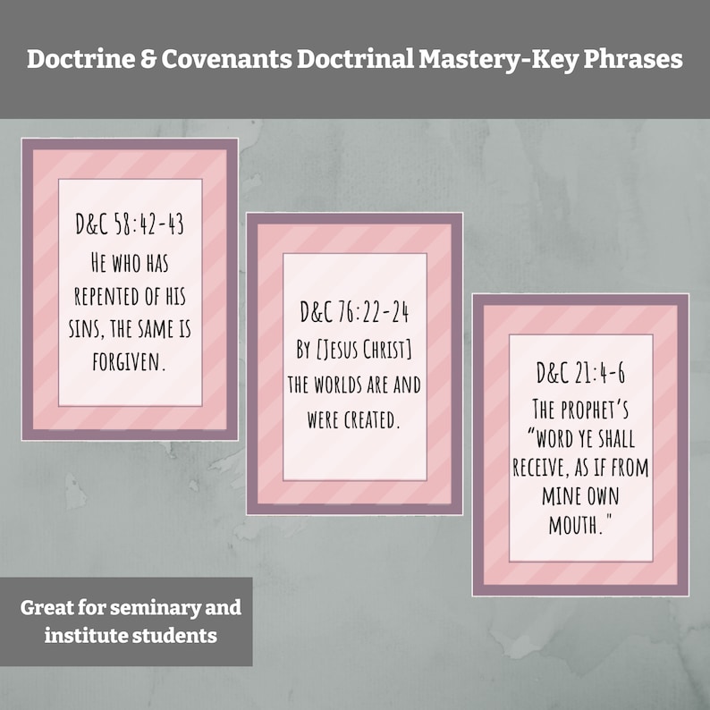 Updated 2024 LDS Doctrinal Mastery Cards, Doctrine & Covenants, LDS ...