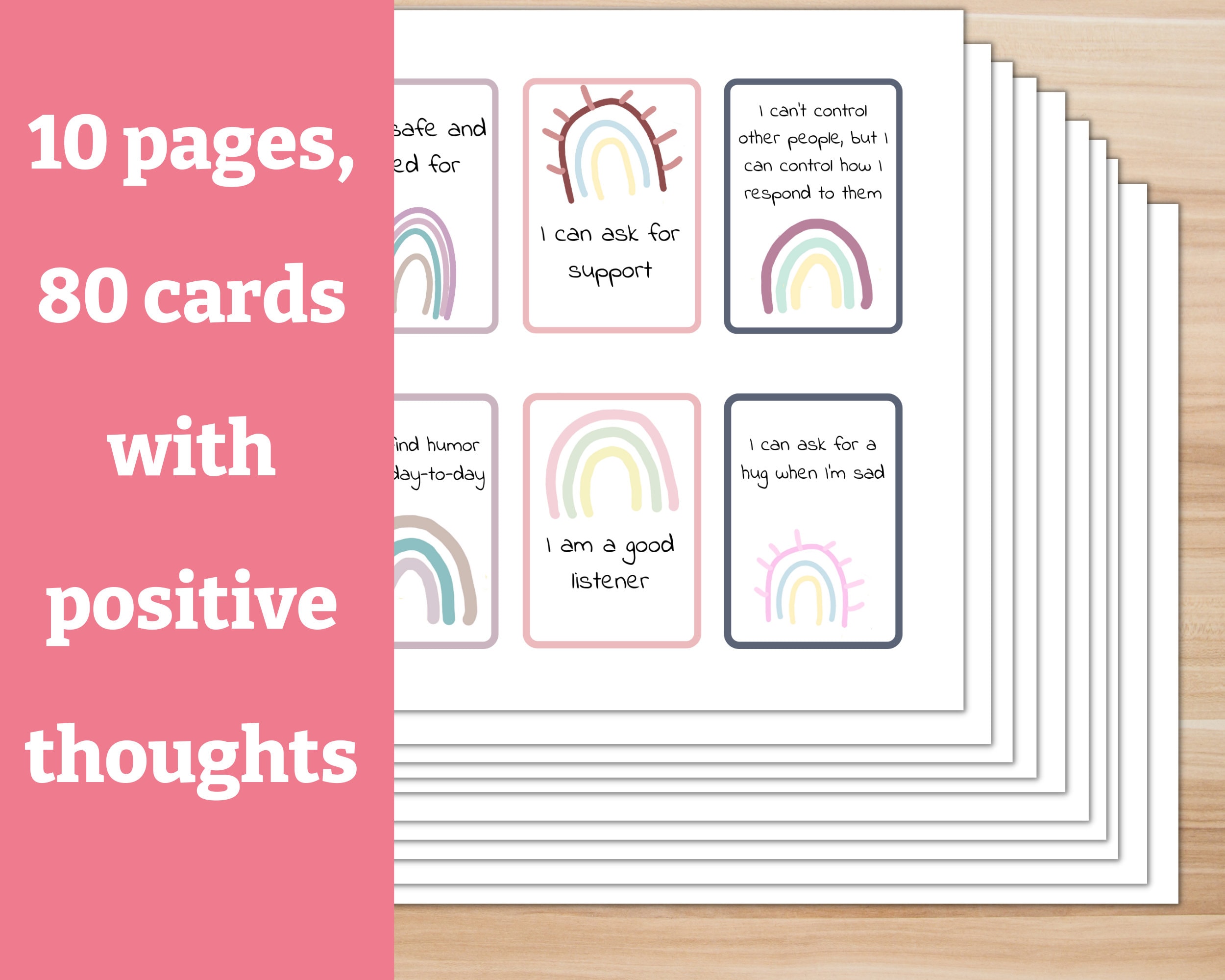 Affirmation Cards for Kids, Lunch Box Notes, Rainbow Affirmation ...