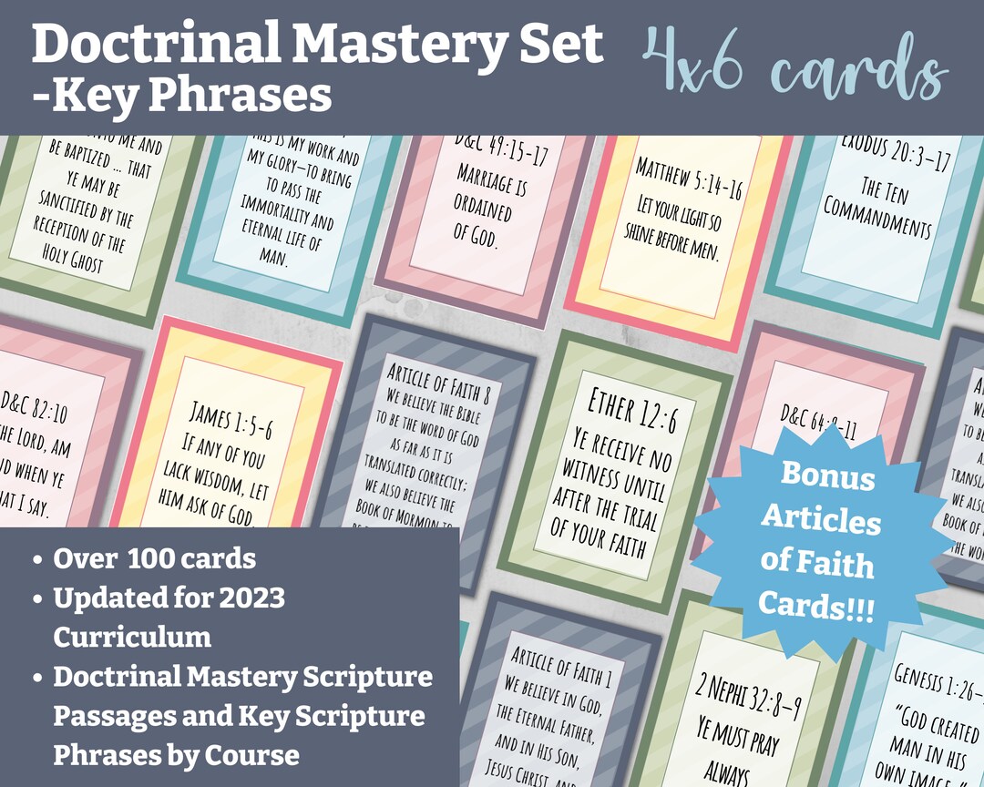 4x6 LDS Doctrinal Mastery Scripture Passages and Key Scripture Phrases ...