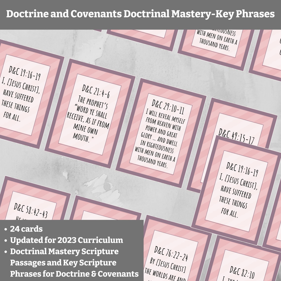 Updated 2025 LDS Doctrinal Mastery Cards, Doctrine & Covenants, LDS ...