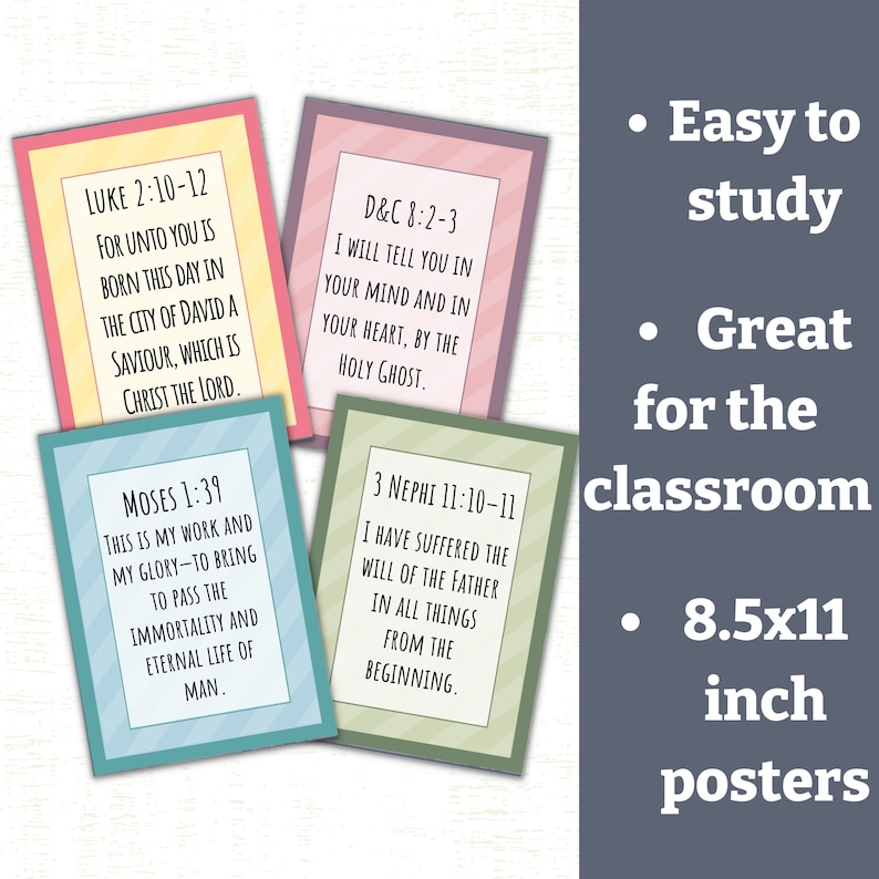 8.5x11 LDS Doctrinal Mastery Posters Scripture Passages and Key ...