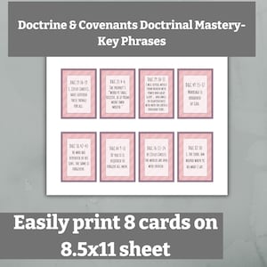 Updated 2025 LDS Doctrinal Mastery Cards, Doctrine & Covenants, LDS ...