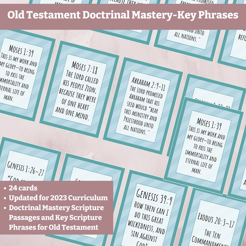 Updated 2024 LDS Doctrinal Mastery Cards, Old Testament, LDS Seminary ...